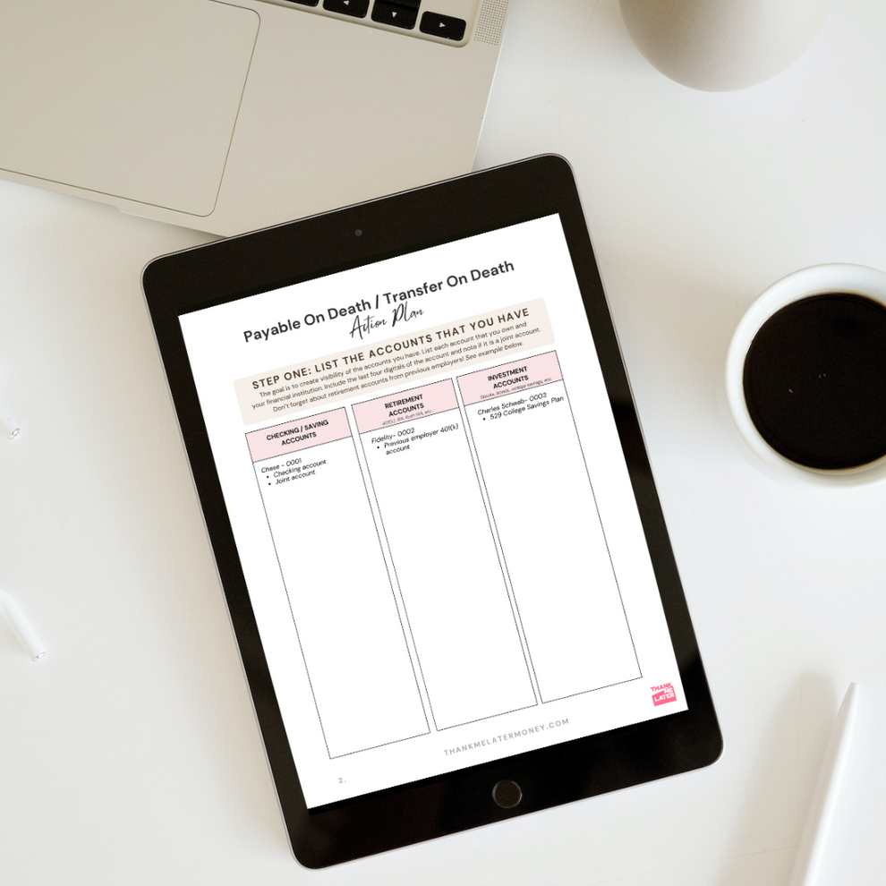 Thank Me Later: Payable On Death / Transfer On Death Action Plan (Digi